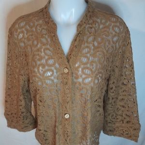 Ruby Rd. | Tops | Ruby Rd Petite Brown Lace Blouse | Poshmark